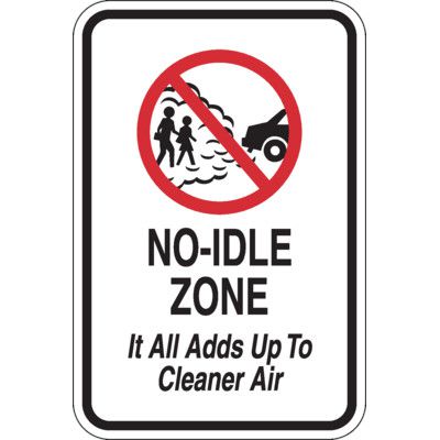 No Idling Signs & No Idle Zone Signs | Emedco