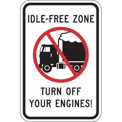No Idling Signs & No Idle Zone Signs | Emedco