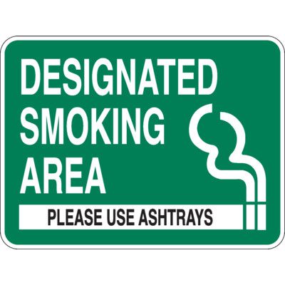 Heavy-Duty Designated Smoking Area Sign | Outdoor | Seton