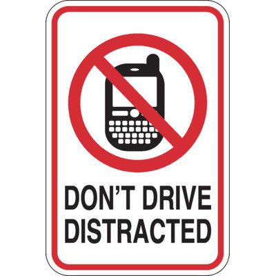 No Texting and Cell Phone Law Signs - Don't Drive Distracted | Seton