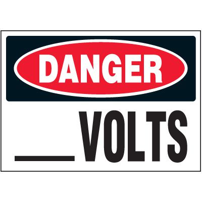 Write-On Danger Voltage Warning Labels | Emedco