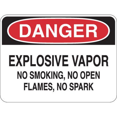 Chemical & Flammable Signs - Danger Explosive Vapor, OSHA & ANSI Signs ...