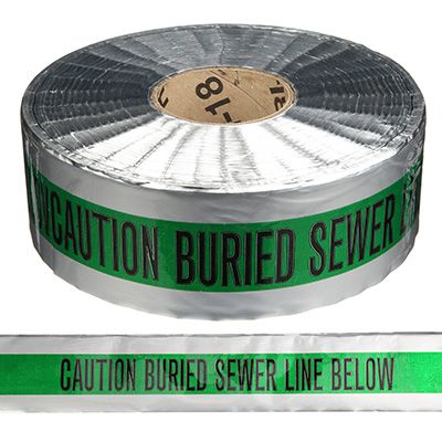 Underground Detectable Tape - Buried Sewer Line Below | Seton Canada | Seton.ca