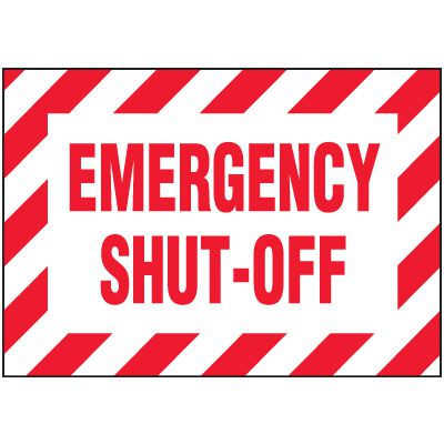 Emergency Shut-Off - 10pk Electrical Warning Labels | Emedco