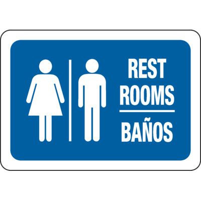 Bilingual Unisex Restroom Sign | Seton | Seton