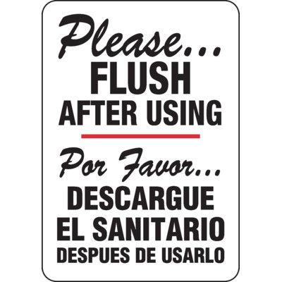 Flush Toilet Sign Spanish