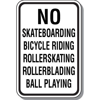No Skateboarding Rollerskating Rollerblading Sign | Emedco