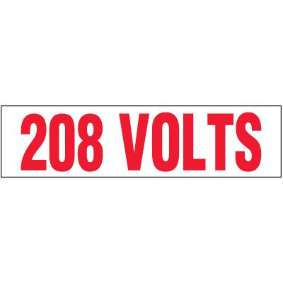 Voltage Warning Labels - 208 Volts | Emedco