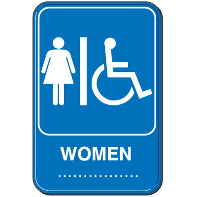 ADA Women Wheelchair Accessible Restroom Signs | Emedco | Emedco
