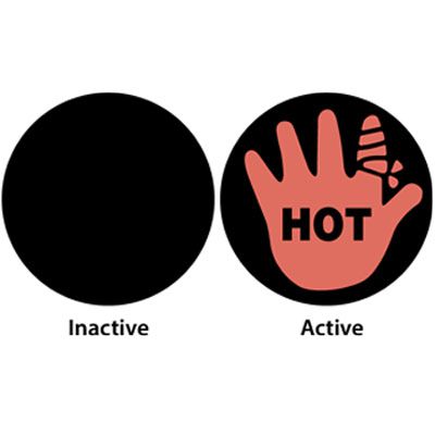 Temperature-Sensitive Burn Warning Labels | Emedco