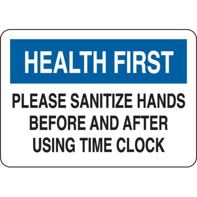 Sanitize Hands Before & After Using Time Clock Signs | Seton Canada ...