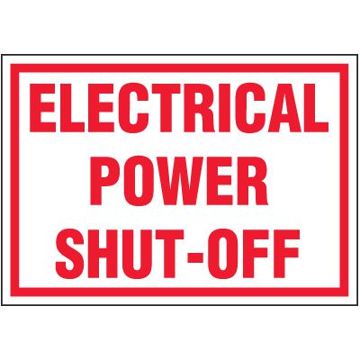 Voltage Warning Labels - Electrical Power Shut-Off | Emedco