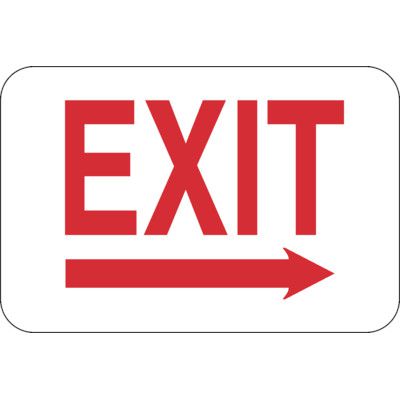 Heavy-Duty Emergency Rescue & Evacuation Signs - Exit with Right Arrow ...