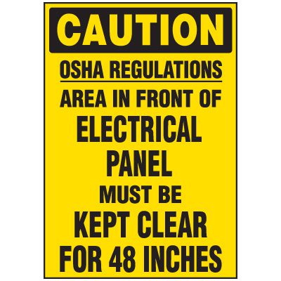 Warning Labels - Keep Electrical Panel Clear (48") | Emedco