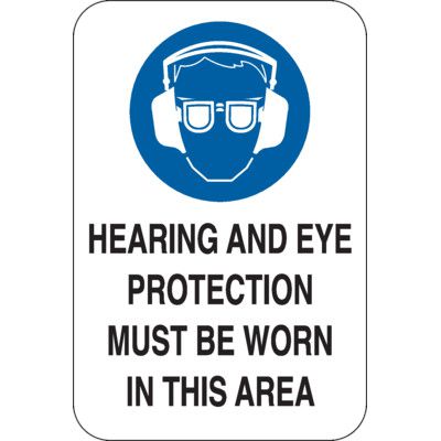 Heavy Duty Protective Wear Mining Signs - Hearing and Eye Protection ...