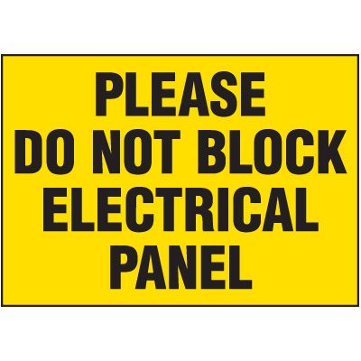 Voltage Warning Labels - Do Not Block Panel | Emedco