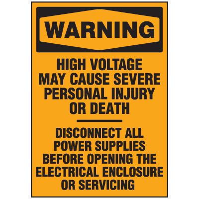 Voltage Warning Labels - Warning High Voltage | Emedco