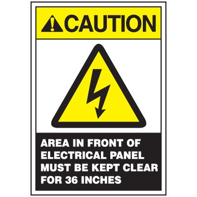 Warning Labels - Keep Electrical Panel Clear (w/ Graphic) | Emedco
