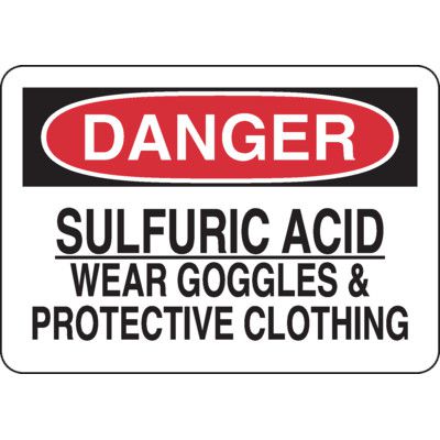 Danger Sign: Sulfuric Acid | Emedco