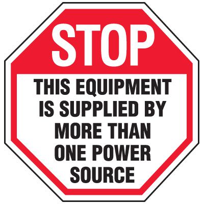 Powered By More Than One Source Electrical Label | Labels.com | Emedco