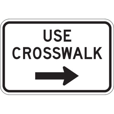 Reflective Use Crosswalk Sign - Left or Right Arrow | Emedco