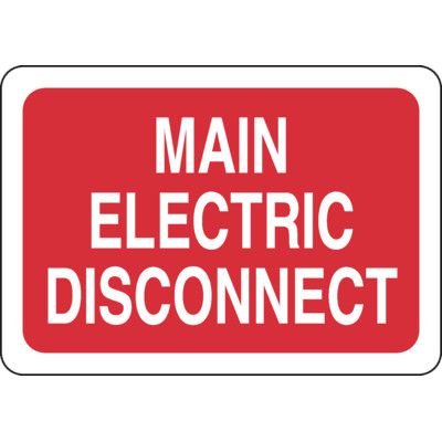 Main Electric Disconnect Sign | Seton