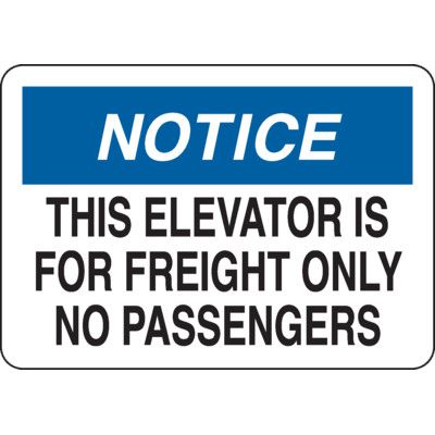 Elevator Safety Signs | ANSI & OSHA Compliant | Seton