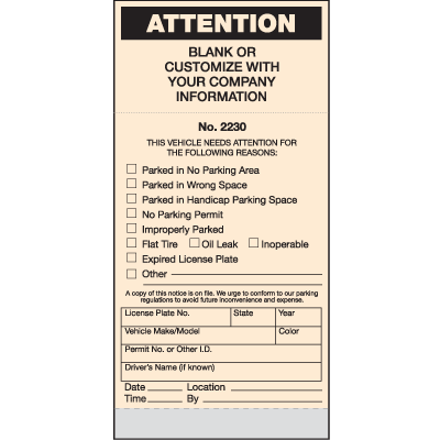 Custom Parking Violation Tickets | Record & Track | Seton