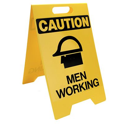 Men Working Floor Sign With Graphic | Seton Canada | Seton.ca