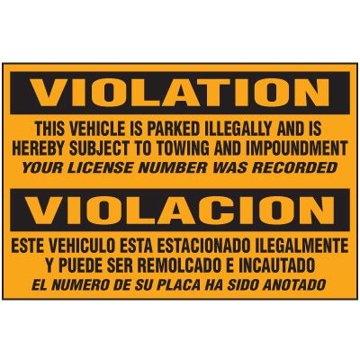 Parking Tickets and Warning Labels | Enforcement Stickers | Emedco