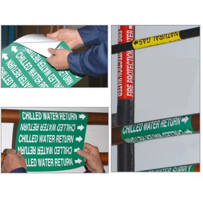 Customizable Pipe Labels - Cut to Size, Weatherproof | Seton