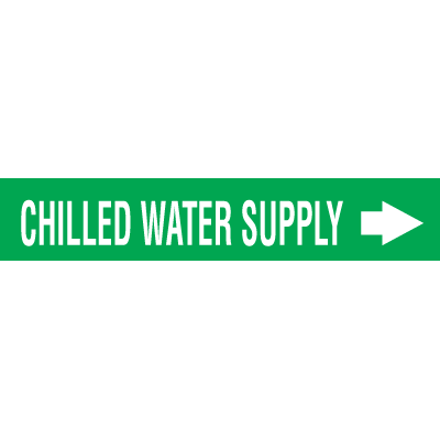 Self-Adhesive Wrap Around Pipe Labels - Chilled Water Supply | Seton