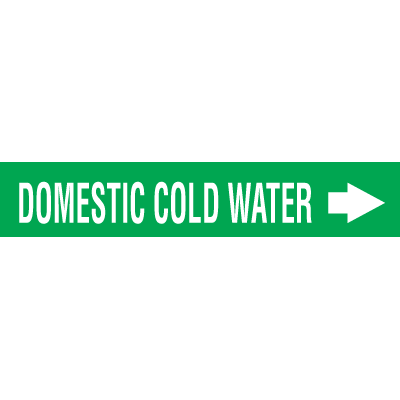 Self-Adhesive Wrap Around Pipe Labels - Chilled Water Return | Seton