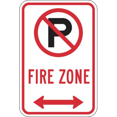 Fire Lane Signs - Fire Zone (Double Arrow)|Seton Canada | Seton.ca