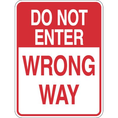 Reflective Traffic Reminder Signs - Do Not Enter Wrong Way|Seton Canada ...
