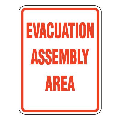 Heavy-Duty Emergency Rescue Evacuation Signs - Evacuation Assembly Area ...