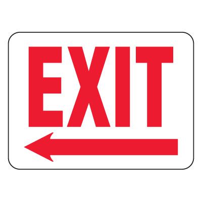 Heavy-Duty Emergency Rescue & Evacuation Signs - Exit with Left Arrow ...