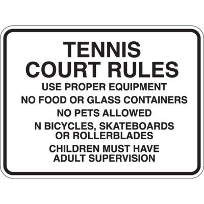 Tennis Court Rules - Athletic Facilities Signs | Seton | Seton