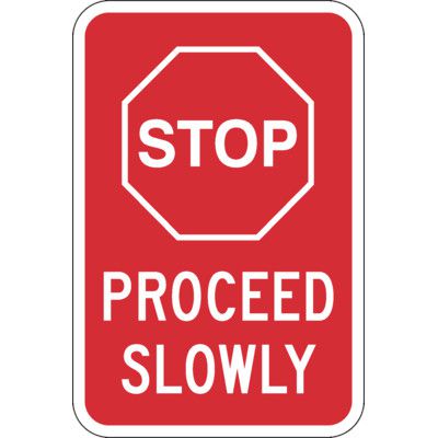 Stop Proceed Slowly Warehouse Traffic Signs | Seton