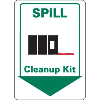 Spill Clean Up Kit Safety Equipment Location Marker | Seton