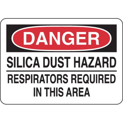 Silica Dust Hazard Respirators Required - Silica Safety Signs | Seton ...