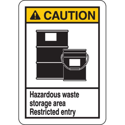 ANSI Safety Signs - Caution Hazardous Waste Storage Area | Seton