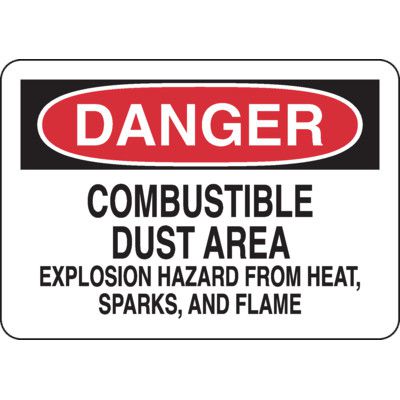 Chemical Signs - Danger Combustible Dust Area, HazMat Signs | Seton
