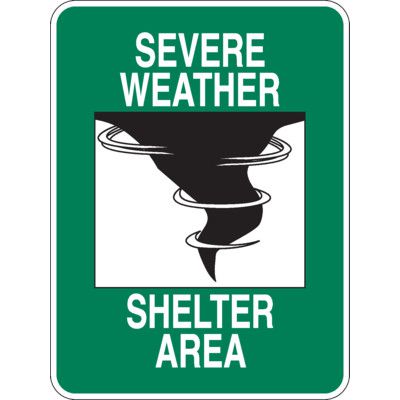 Outdoor Severe Weather Shelter Area Sign | Emedco