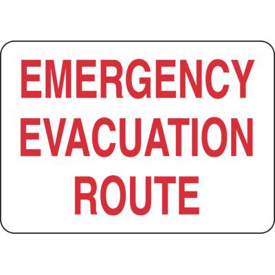 Emergency Evacuation Route Sign | Emedco