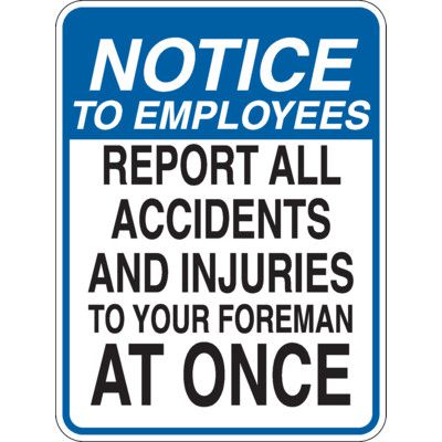 Notice To Employee Sign | Emedco