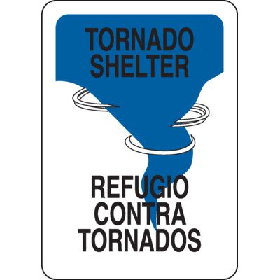 Bilingual Tornado Shelter Sign | Emedco