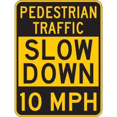 Reflective Pedestrian Crossing Signs - Traffic Slow Down 10 MPH | Seton
