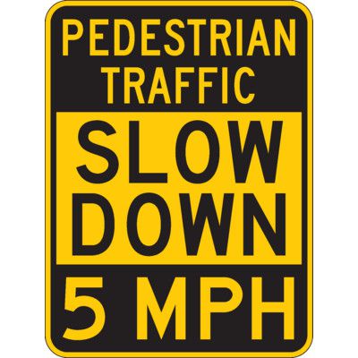Reflective Pedestrian Crossing Signs - Traffic Slow Down 5 MPH | Seton