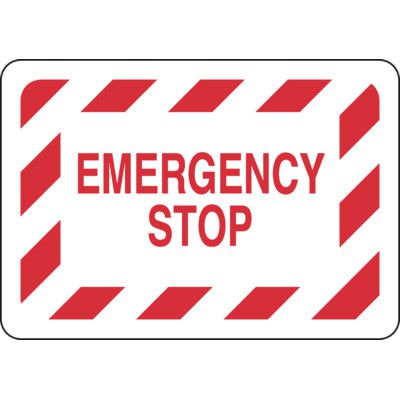 Emergency Stop Safety Sign | Emedco